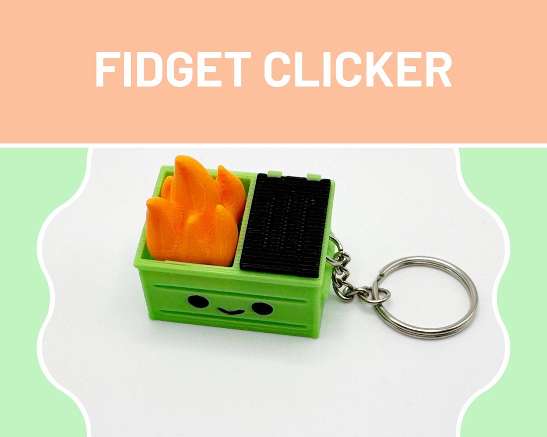 Dumpster Fire Clicker – Funny Fidget Keychain With Mechanical Switch ...