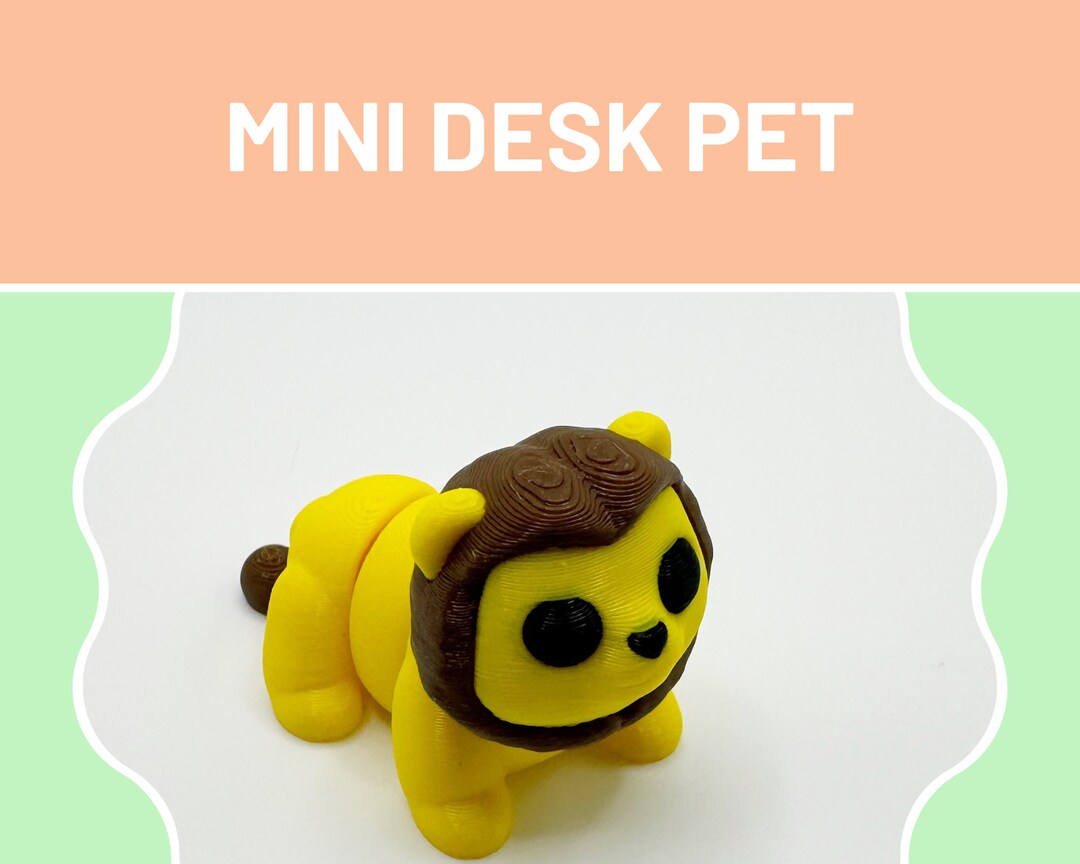 Lion Desk Accessories, 3D Printed Desk Pet, Articulating Animal, Gift ...