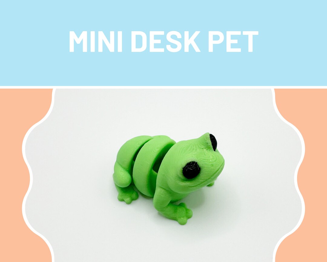 Frog Desk Accessories, 3D Printed Desk Pet, Articulating Animal, Gift ...