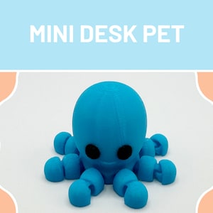 Octopus Desk Accessories, 3D Printed Desk Pet, Articulating Animal ...