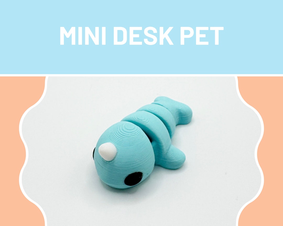 Narwhal Desk Accessories, 3D Printed Desk Pet, Articulating Animal ...