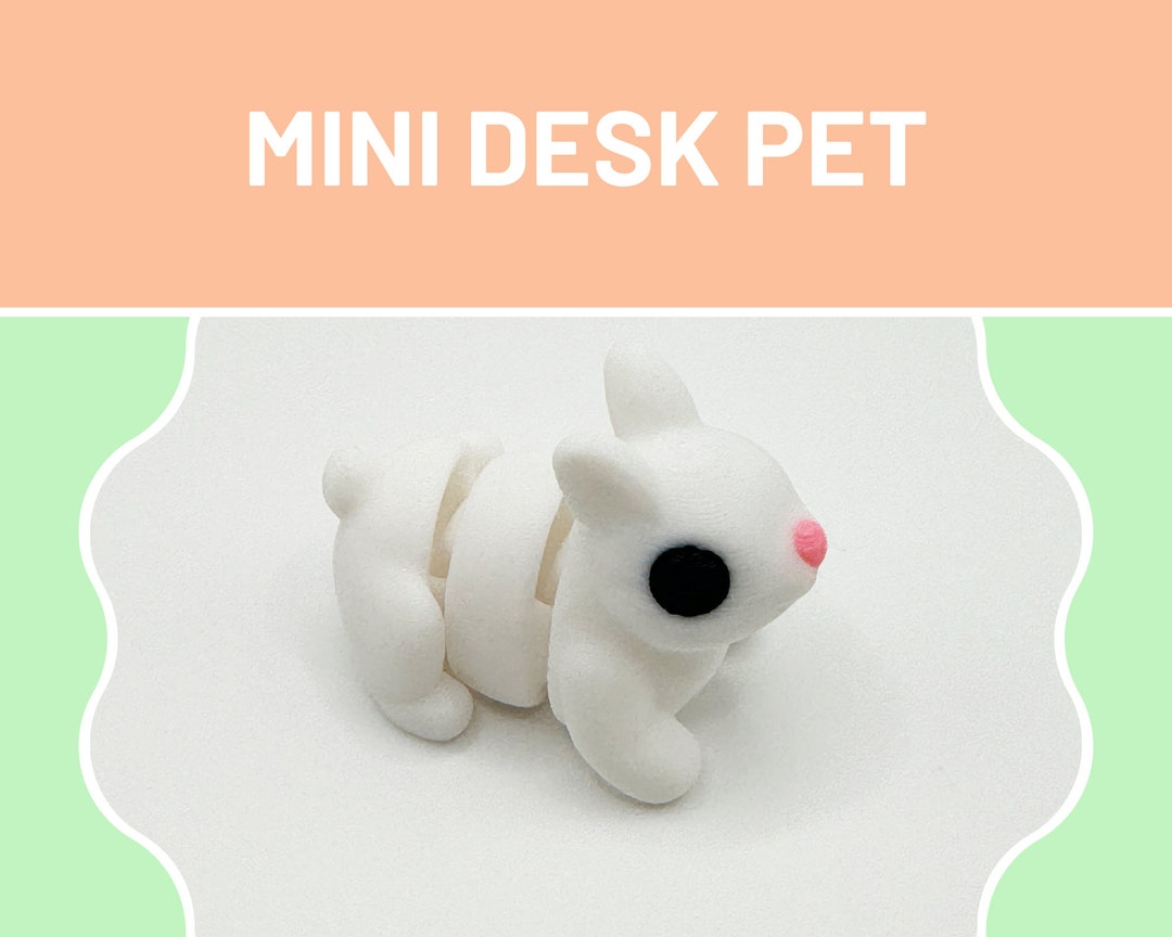 Bunny Desk Accessories, 3D Printed Desk Pet, Articulating Animal, Gift ...