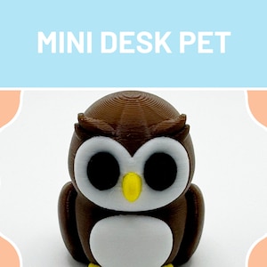 Owl Desk Accessories, 3D Printed Desk Pet, Articulating Animal, Gift ...