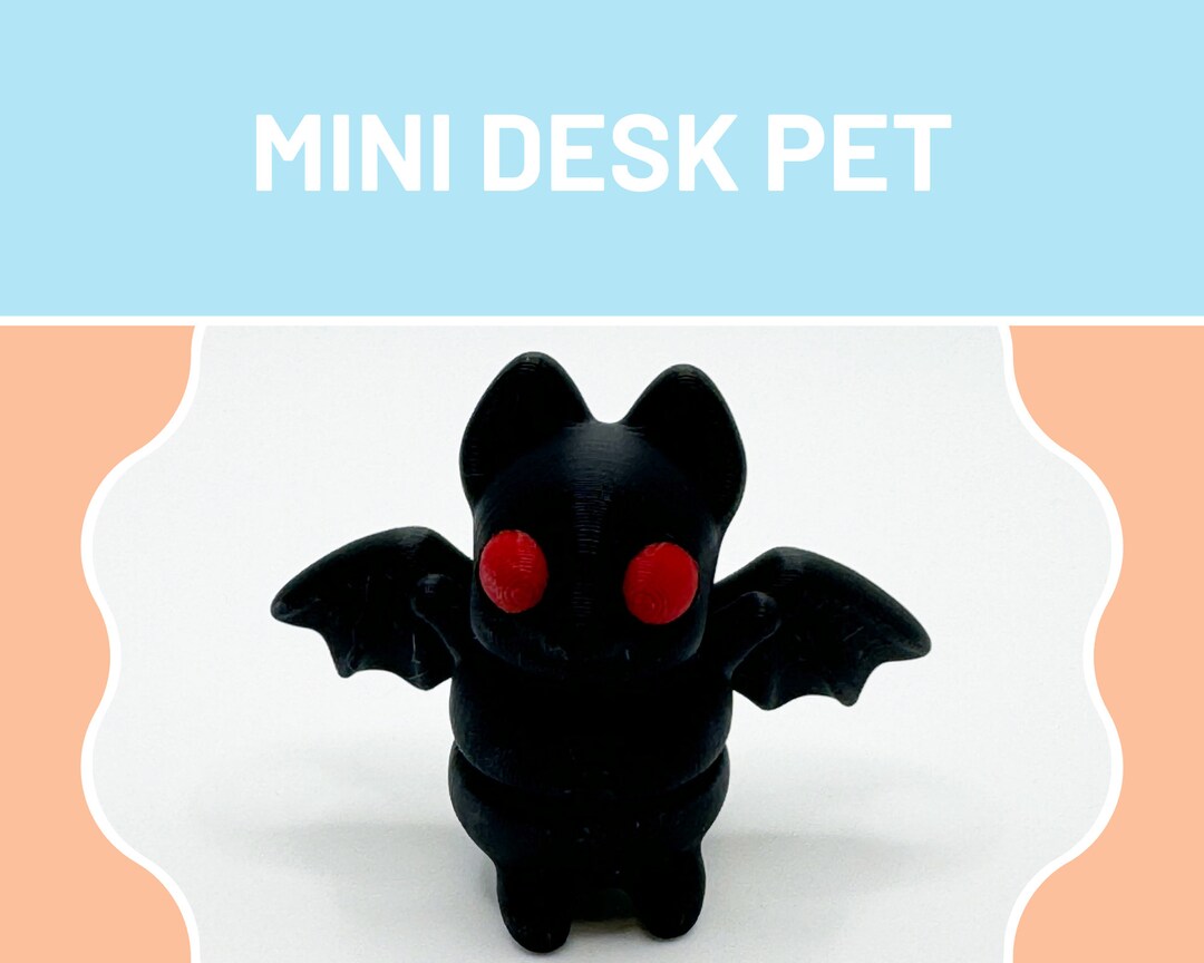 Bat Desk Accessories, 3D Printed Desk Pet, Articulating Animal, Gift ...