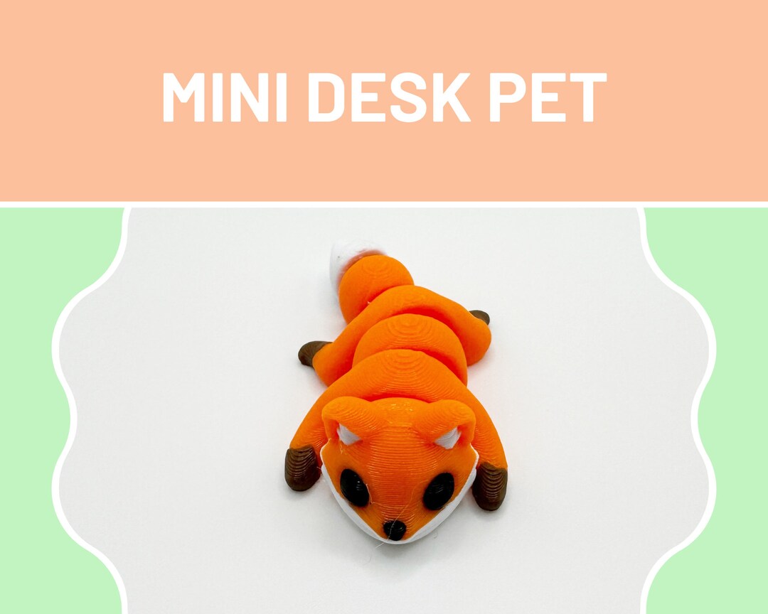 Fox Desk Accessories, 3D Printed Desk Pet, Articulating Animal, Gift ...