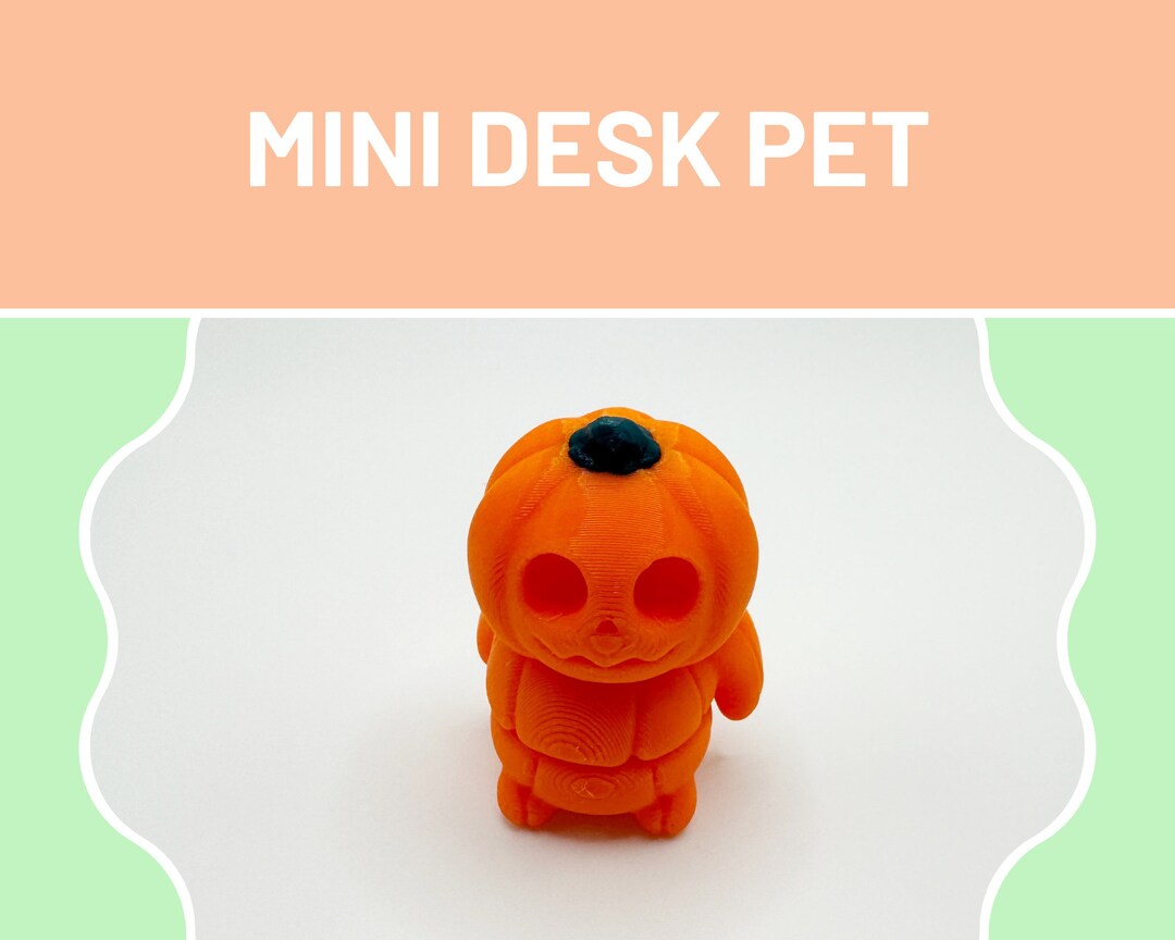 Pumpkin Desk Accessories, 3D Printed Desk Pet, Articulating Animal ...