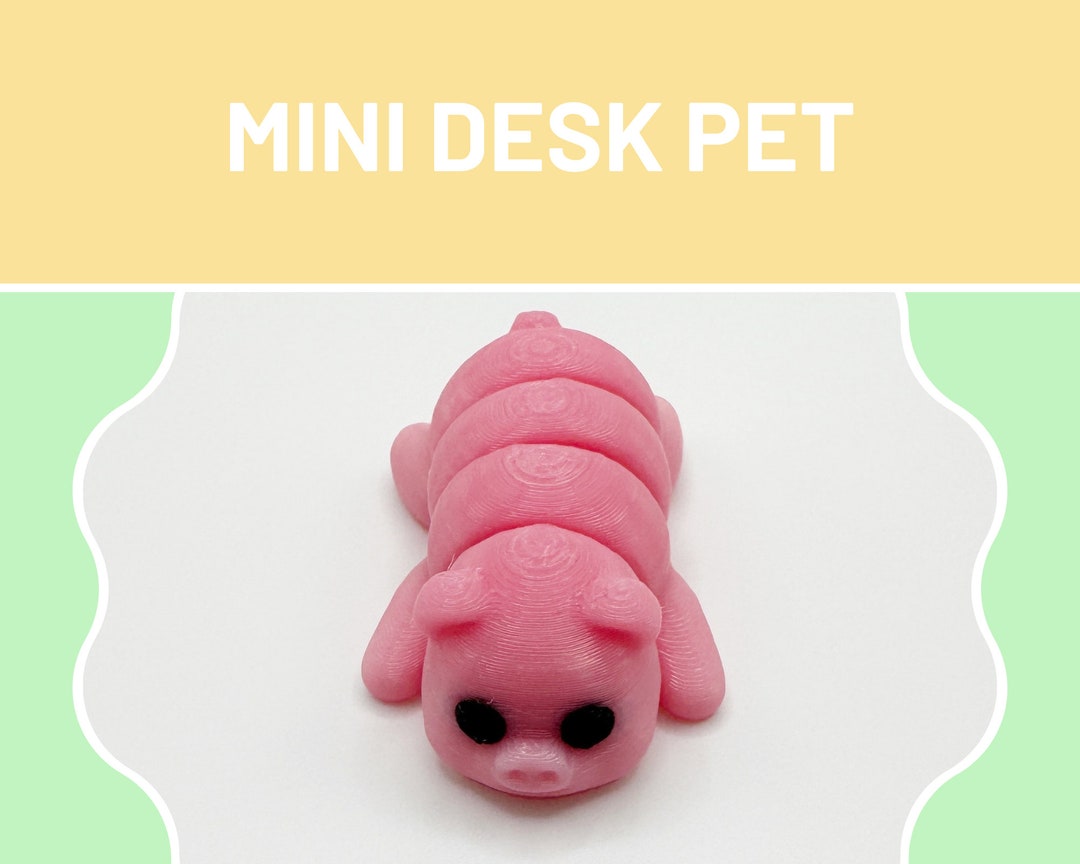 Pig Desk Accessories, 3D Printed Desk Pet, Articulating Animal, Gift ...
