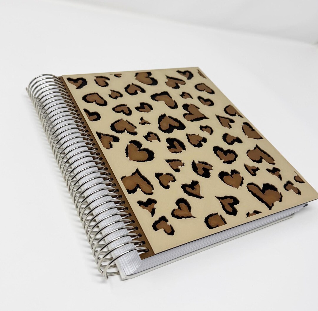 Designer Planner Cover, Heart-shaped Leopard Print, Gift for Her ...