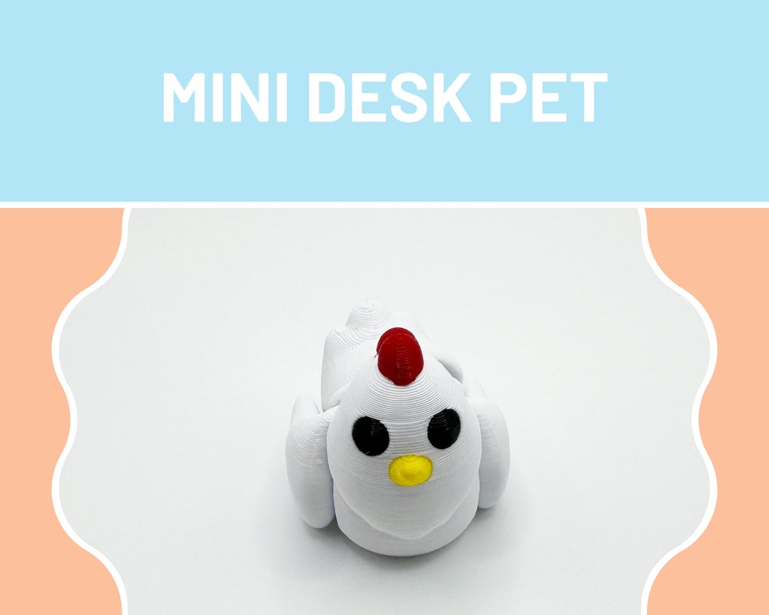 Chicken Desk Accessories, 3D Printed Desk Pet, Articulating Animal ...