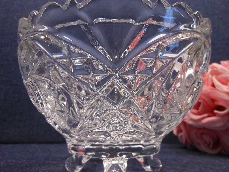 Vintage Libbey Clear Cut Glass Hobstar and Pinwheel Pattern | Etsy