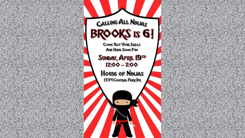 Calling All Ninjas! Birthday Party Invitation - Etsy