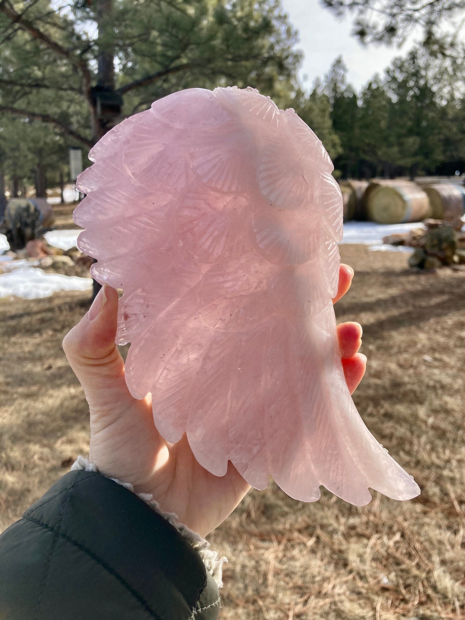 Rose Quartz Angel Wings - Etsy