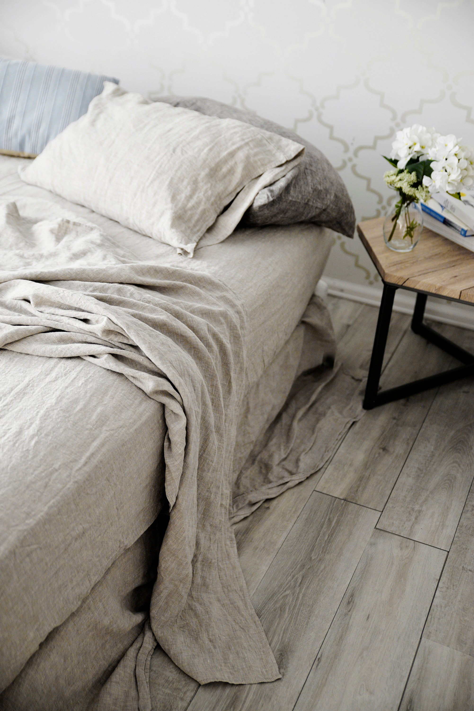 100% Natural Pure Linen Bed Pillow Covers Twin Standard Queen | Etsy