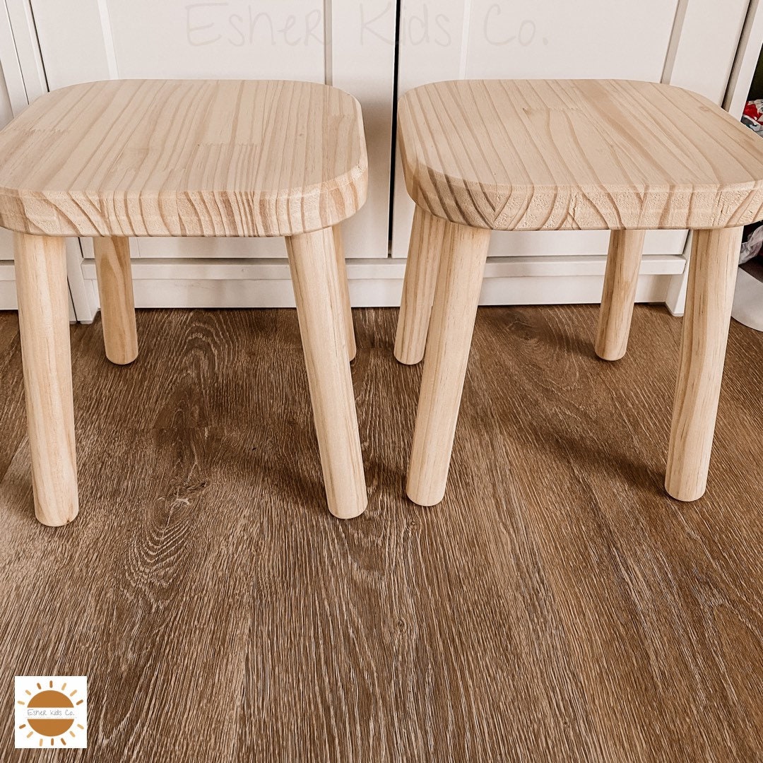 Set of TWO Kids Wooden Stools Sensory Table Stools Kids - Etsy