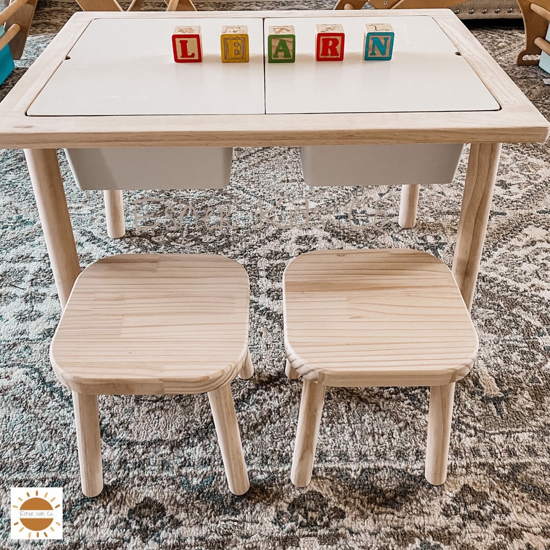 Set of TWO Kids Wooden Stools Sensory Table Stools Kids - Etsy