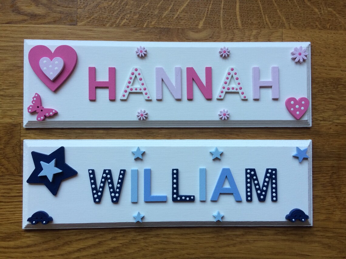 Personalised Children's Bedroom Name Plaque,door Sign,wall,toy Box ...