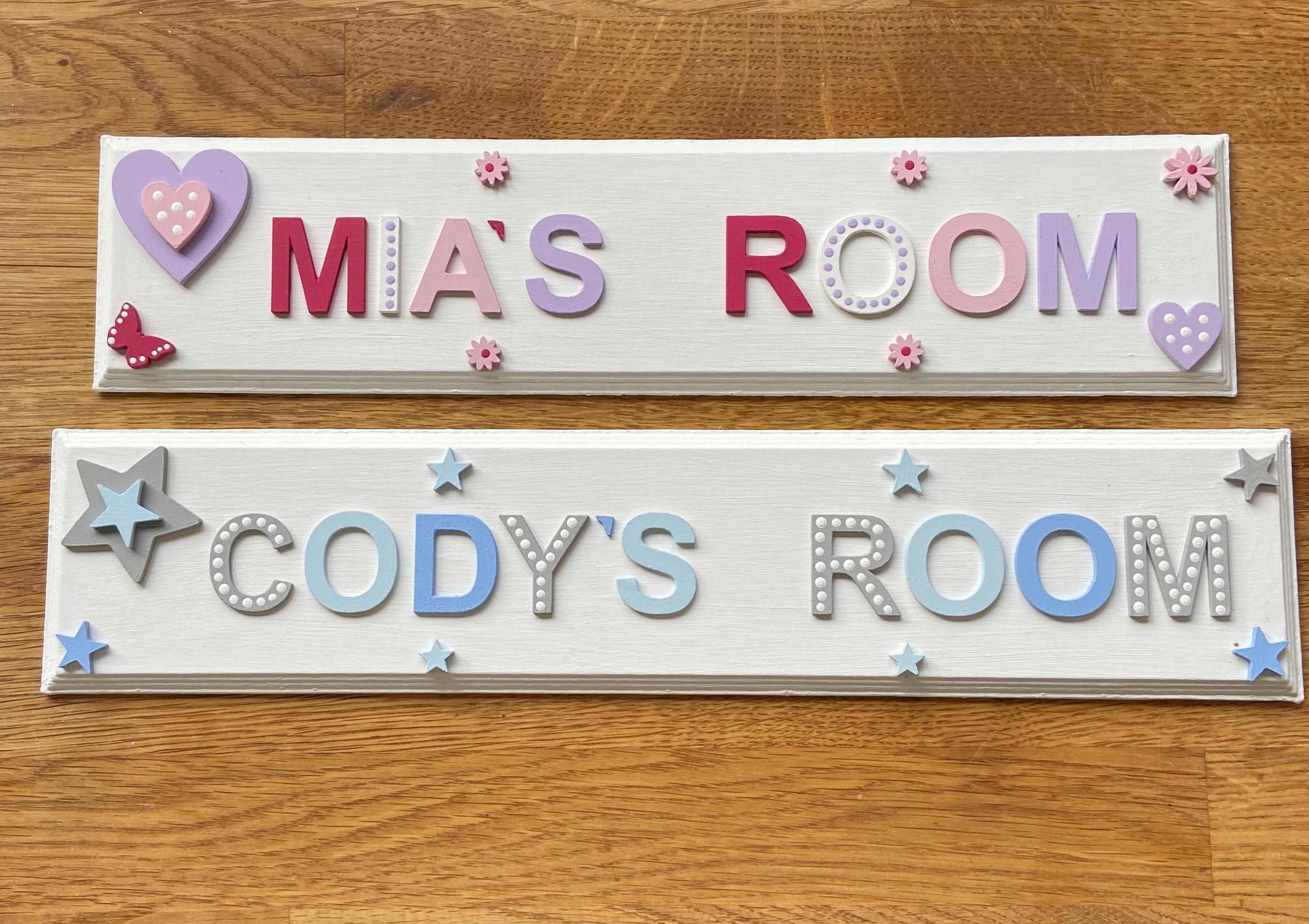 Personalised Children's Bedroom Door Sign,wall,toybox Wooden Name ...