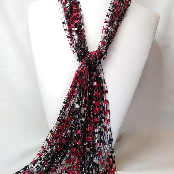 Red Black Scarf - Etsy