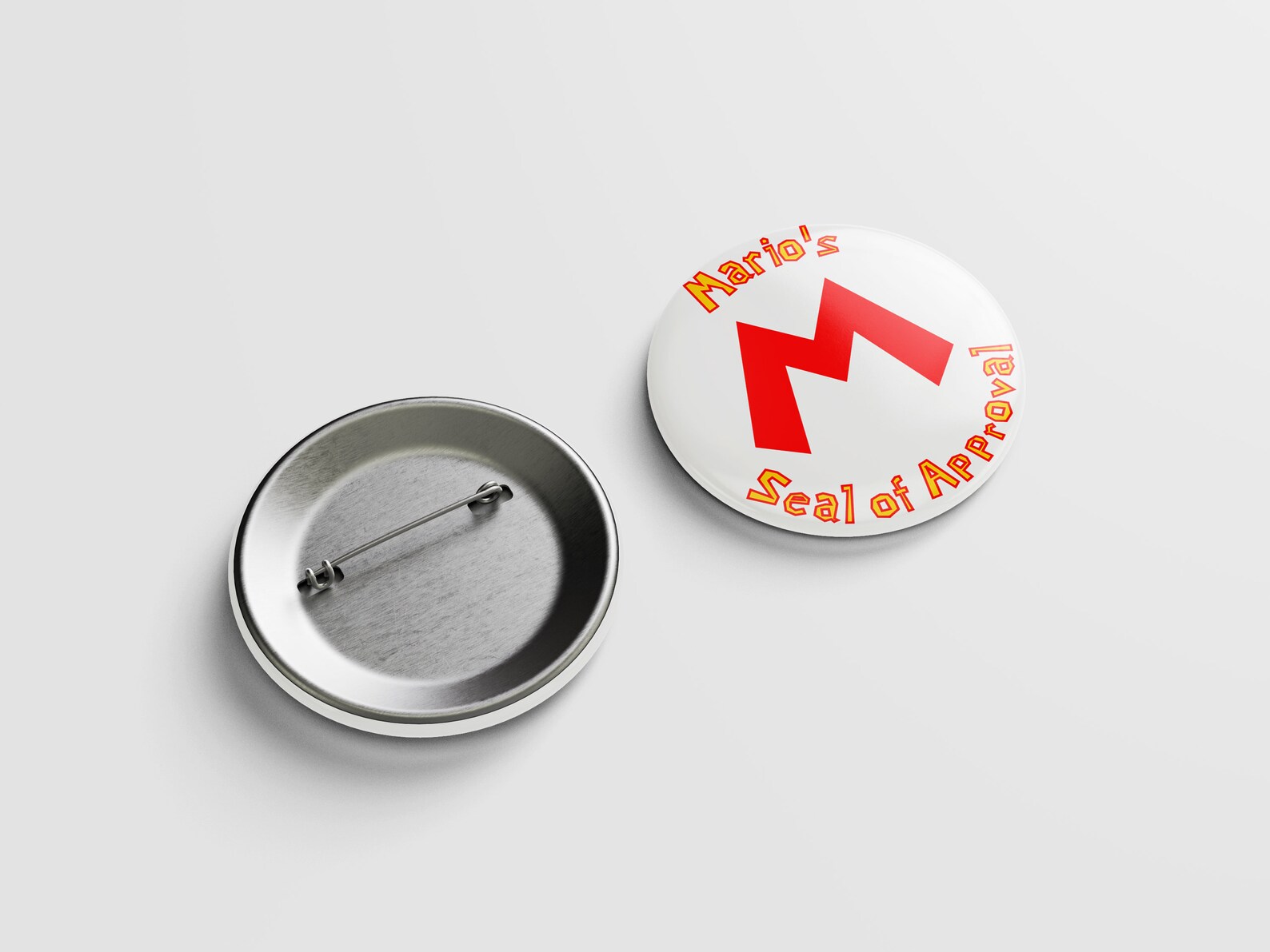 Mario Seal of Approval Button Pins, Handmade, Nintendo, Pin, Super ...
