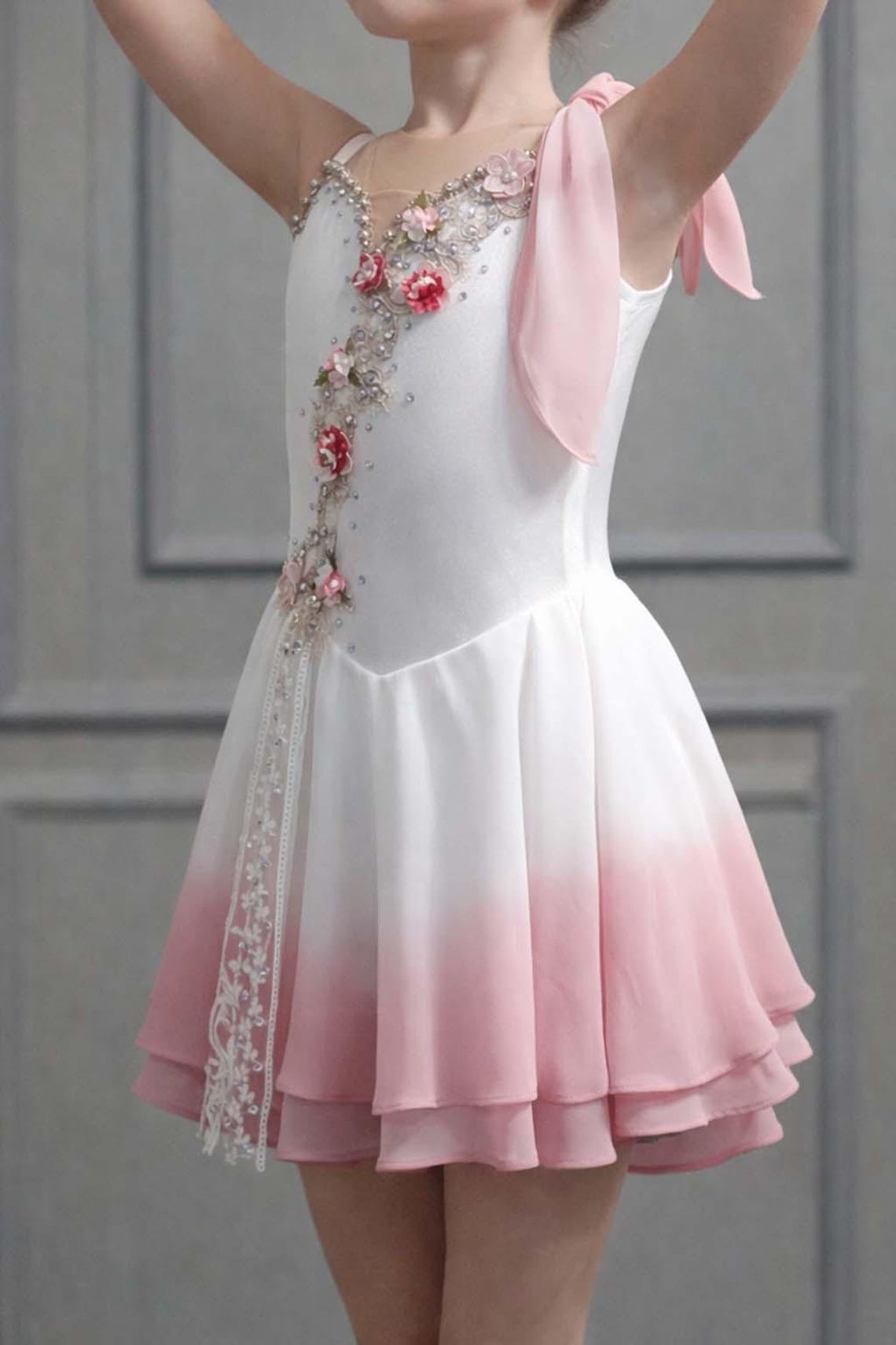 Girls Ballet Dress | Pink Ombre Chiffon Dance Costume | Hand ...