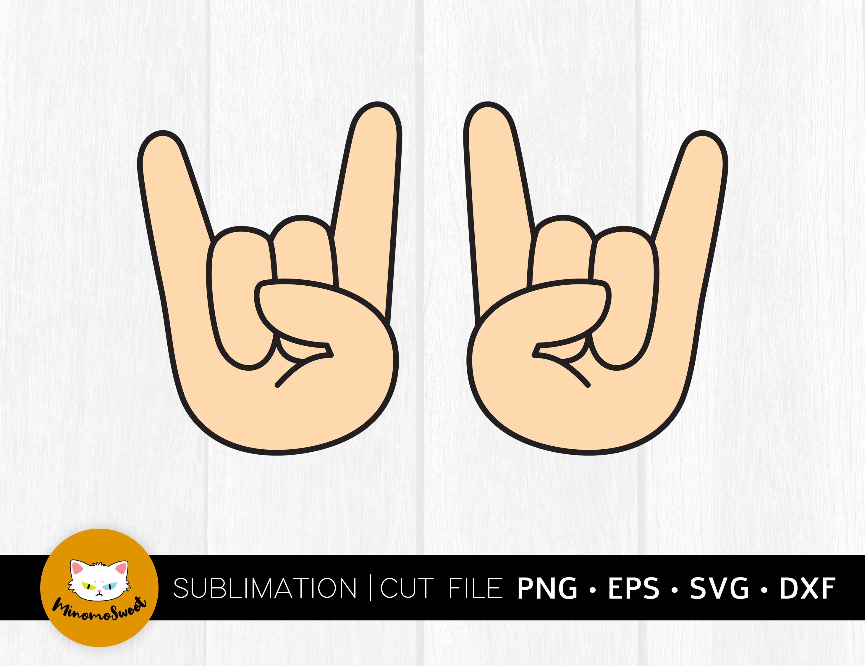 Rock and Roll Hand Sign svg/png/dxf/eps Rock n Roll sign Gesto de la ...