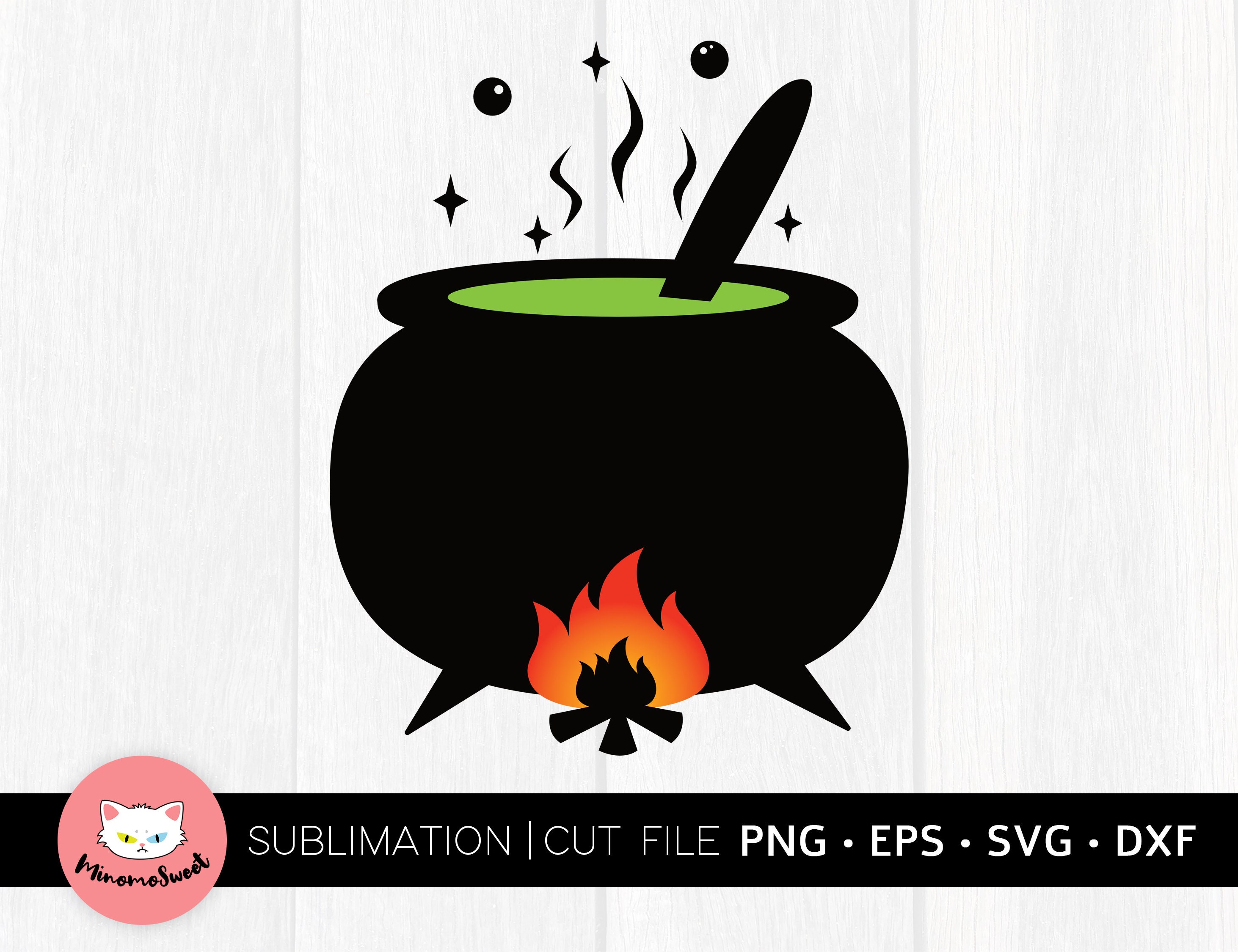 Witch Pot Halloween Decor SVG / PNG / DXF Black Witch Cauldron Cut File ...
