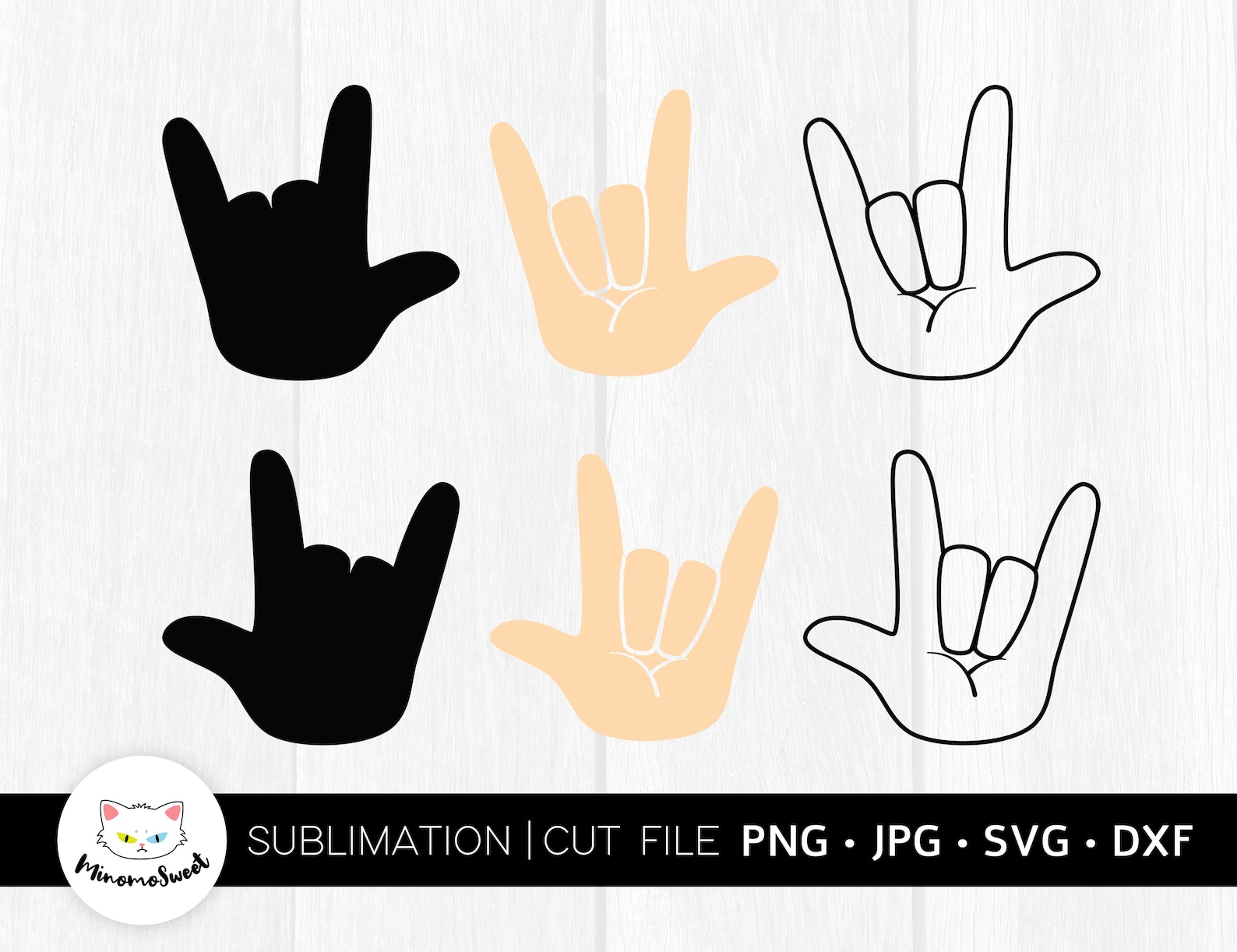 I Love You Hand SVG / PNG / DXF Love Hand Gesture I Love You Hand Sign ...