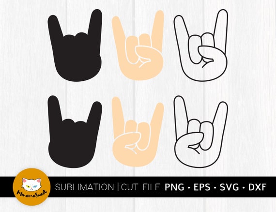 Rock Music Hand Symbols Heavy Metal Rock Music Hand Sign Gesture