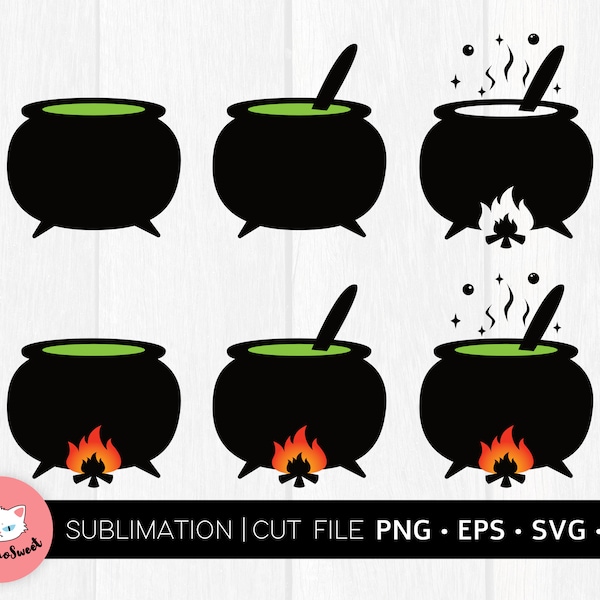 Witch Pot Clipart - Etsy