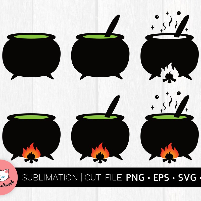 Witch Pot Clipart - Etsy