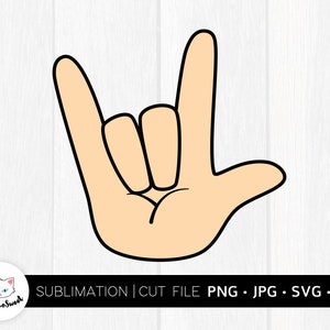 I Love You Hand SVG / PNG / DXF Love Hand Gesture I Love You Hand Sign ...