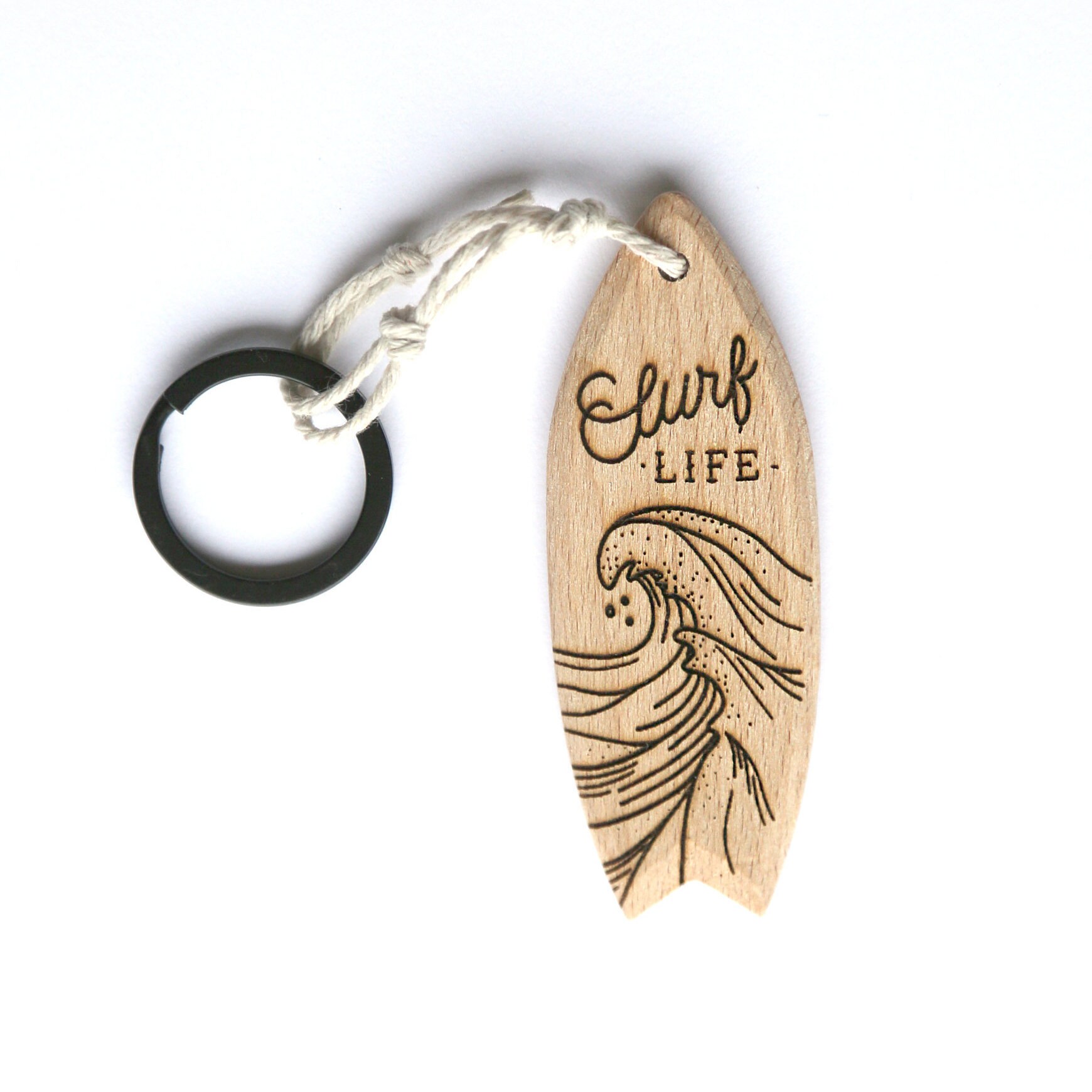 Keychain Surf Ink and Wood Handmade Customizable - Etsy