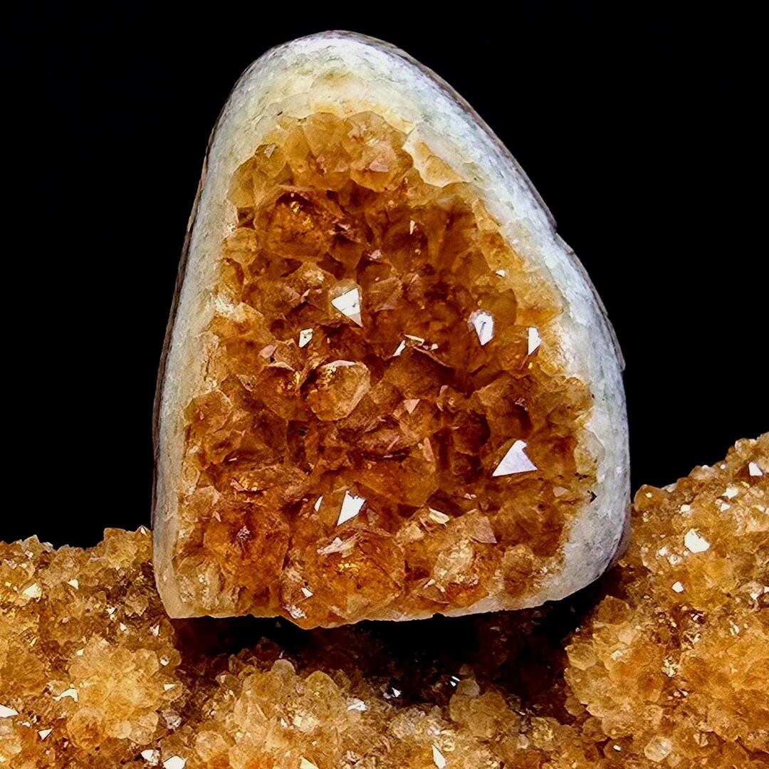 Citrine Rough Freeform Cut Base Geode Approx. Size 3.5"x3.5"x3" Approx ...