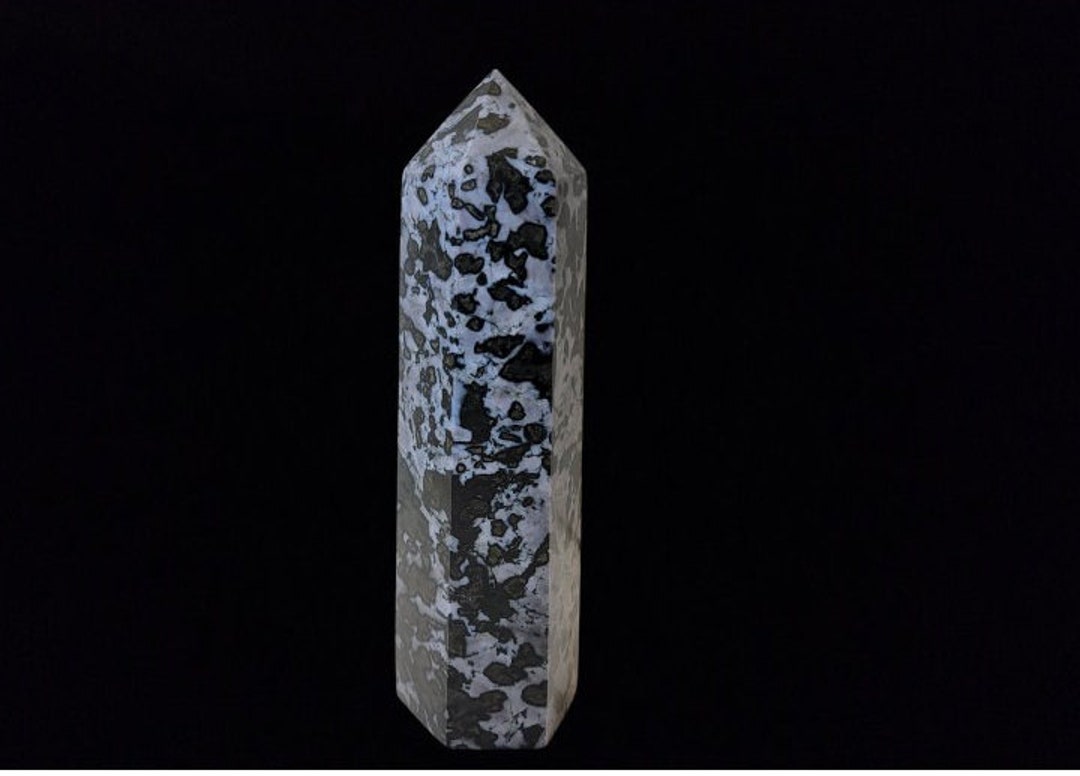 Indigo Gabbro/merlinite Tower. Approx. Size 8"x2.25"x2.50 Approx ...