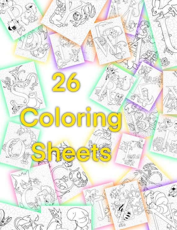 Printable Pokemon Abcs Coloring Sheets | Etsy