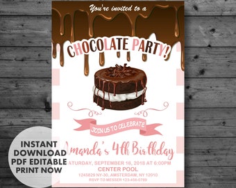 Chocolate invitation | Etsy