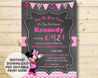 Minnie mouse invites | Etsy