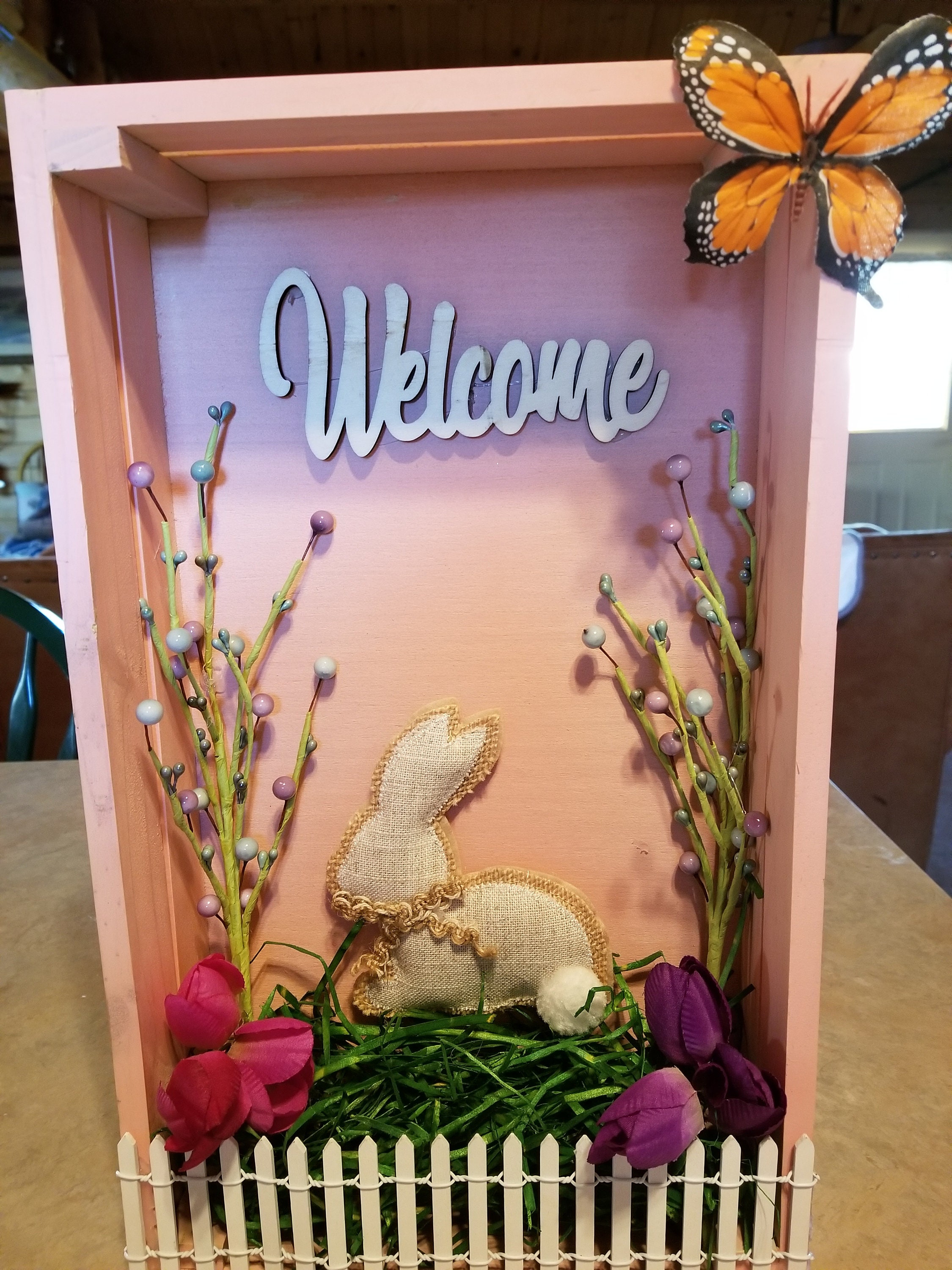 Welcome Shadow Box - Etsy