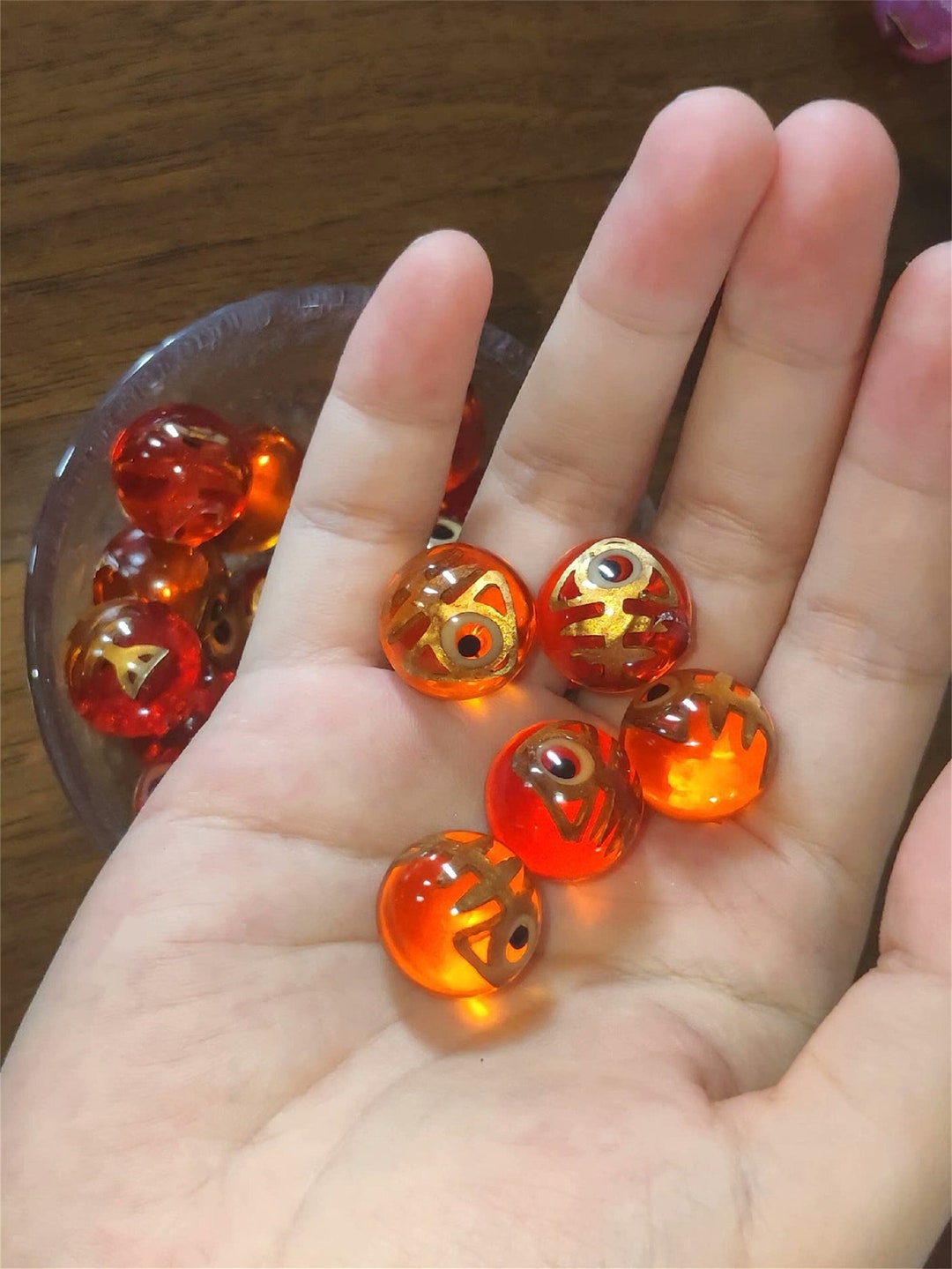 Mini Gold Egg Marble Salmon Run Eggs One Chinook Salmon Egg Art ...