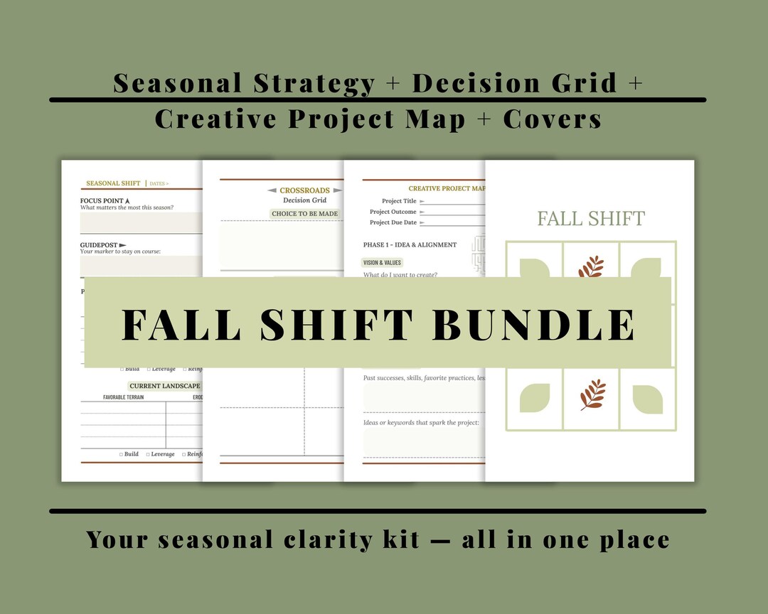 Fall Seasonal Planning Kit: Strategy Map, Decision Grid (printable PDF ...