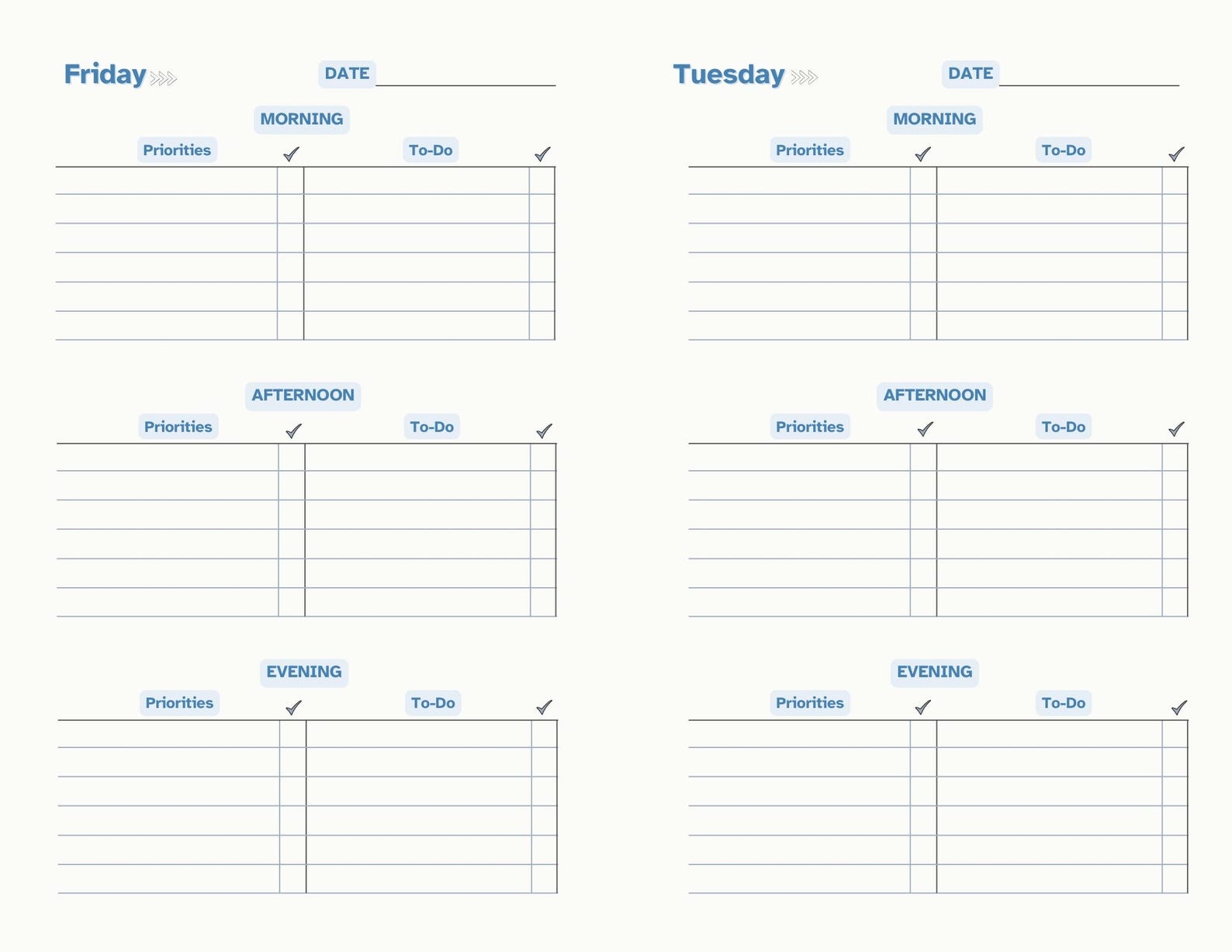 Downloadable PDF Printable Booklet Daily Week at a Glance Foldable ...