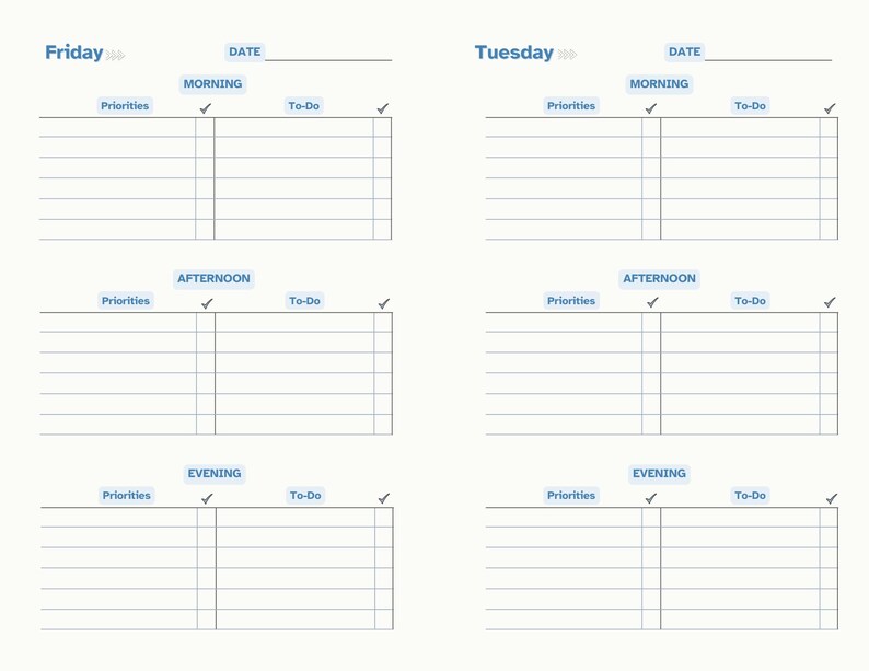 Downloadable PDF Printable Booklet Daily Week at a Glance Foldable ...