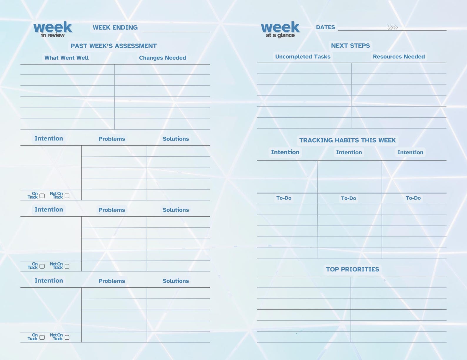 Downloadable PDF Printable Booklet Daily Week at a Glance Foldable ...