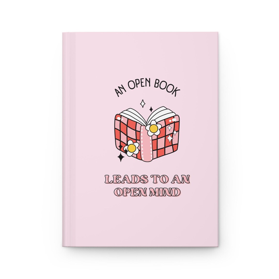 Retro Hardcover Journal, an Open Book Leads to an Open Mind, Perfect ...