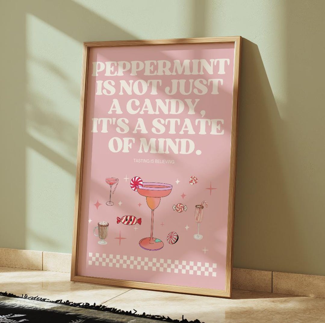 Retro Peppermint Christmas Wall Decor Download - Etsy
