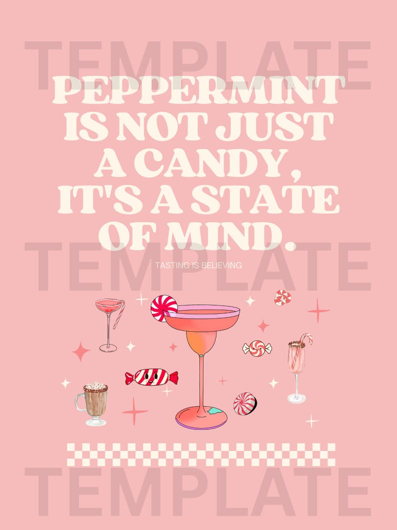 Retro Peppermint Christmas Wall Decor Download - Etsy