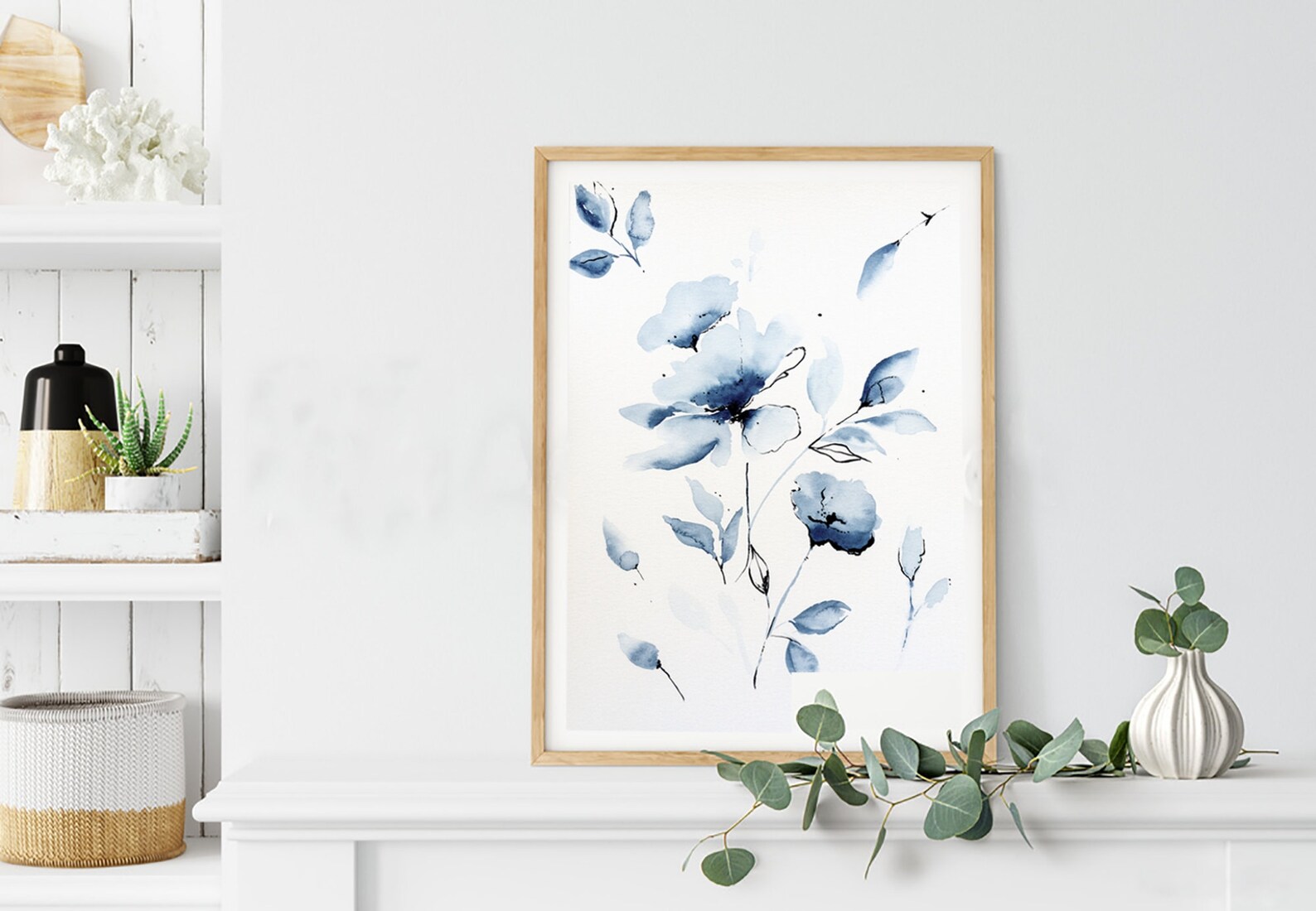 Abstract Watercolor Painting, Blue Abstract Watercolor, Large Print ...