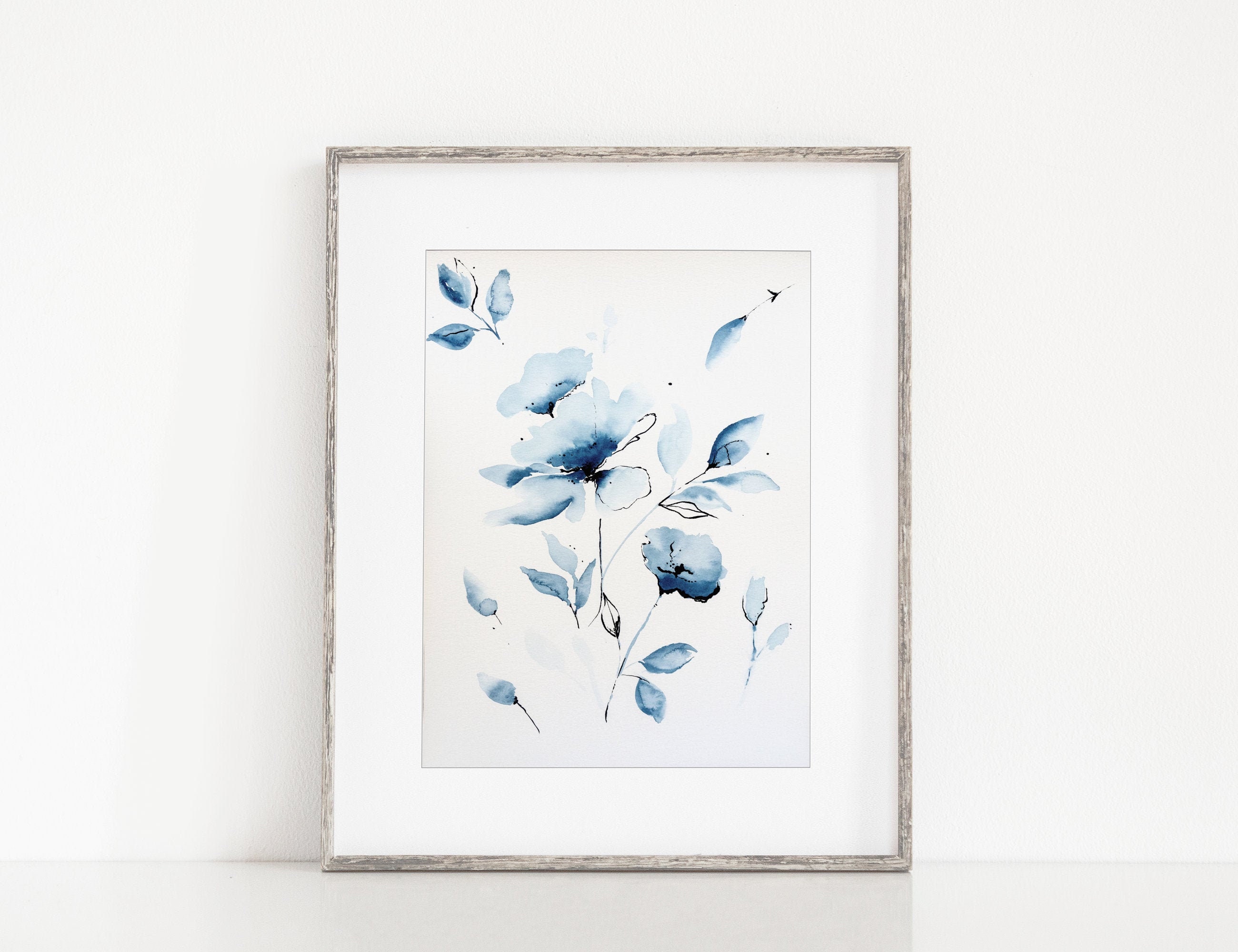 Abstract Watercolor Painting, Blue Abstract Watercolor, Large Print ...