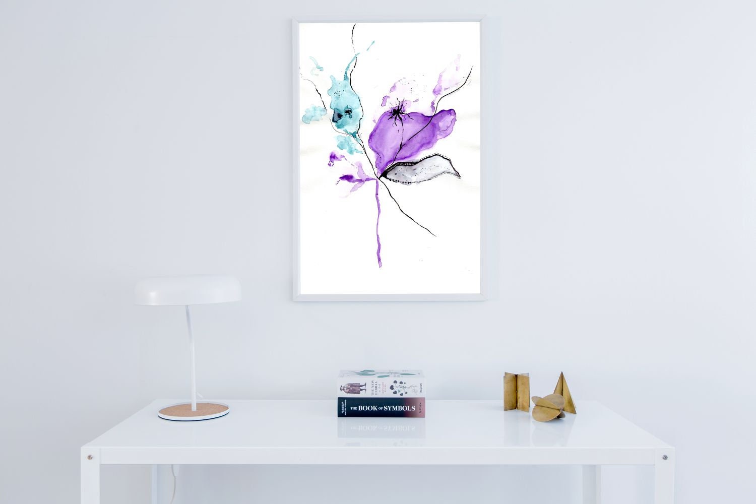 Purple Flower Abstract Watercolor Painting Printable Wall | Etsy