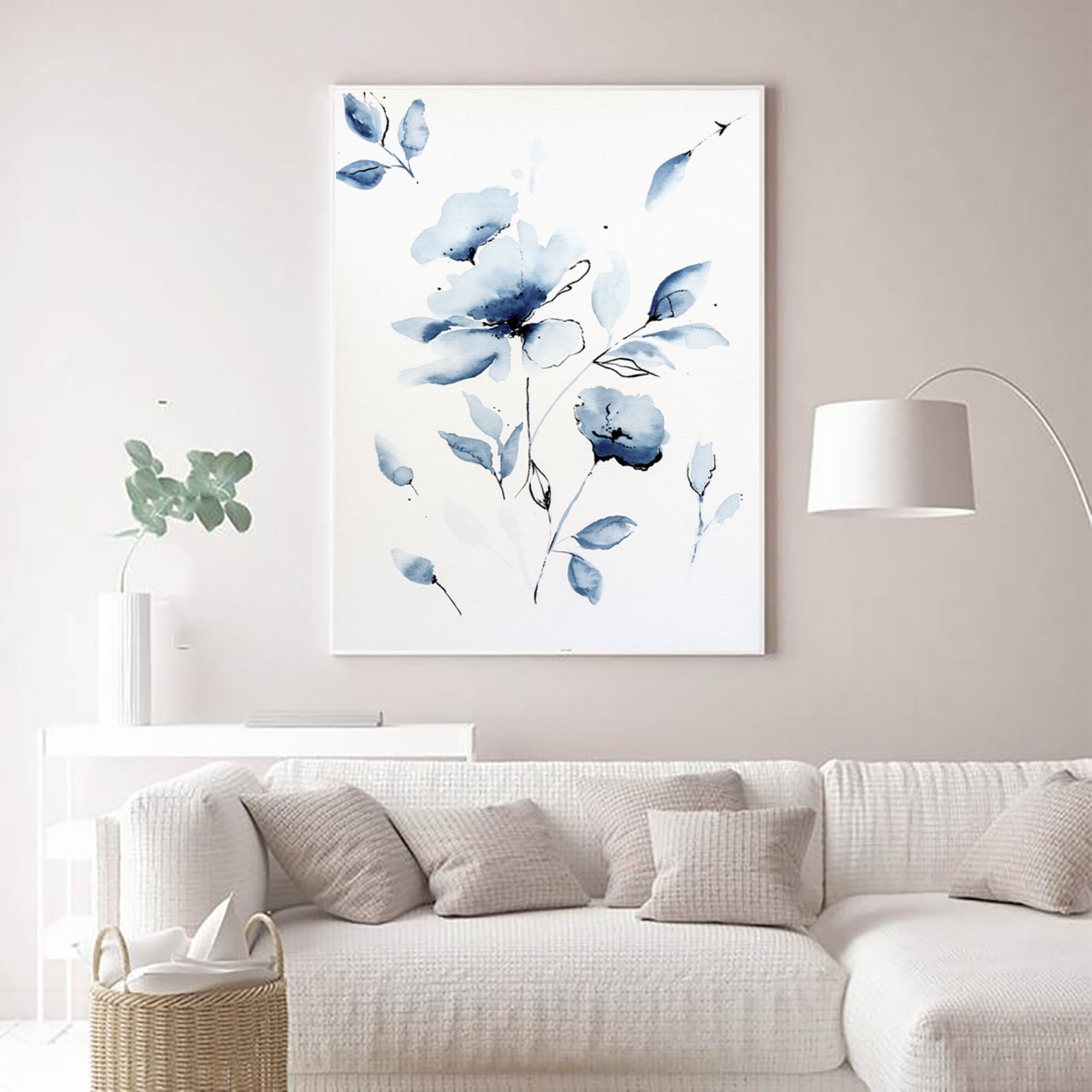 Abstract Watercolor Painting, Blue Abstract Watercolor, Large Print ...